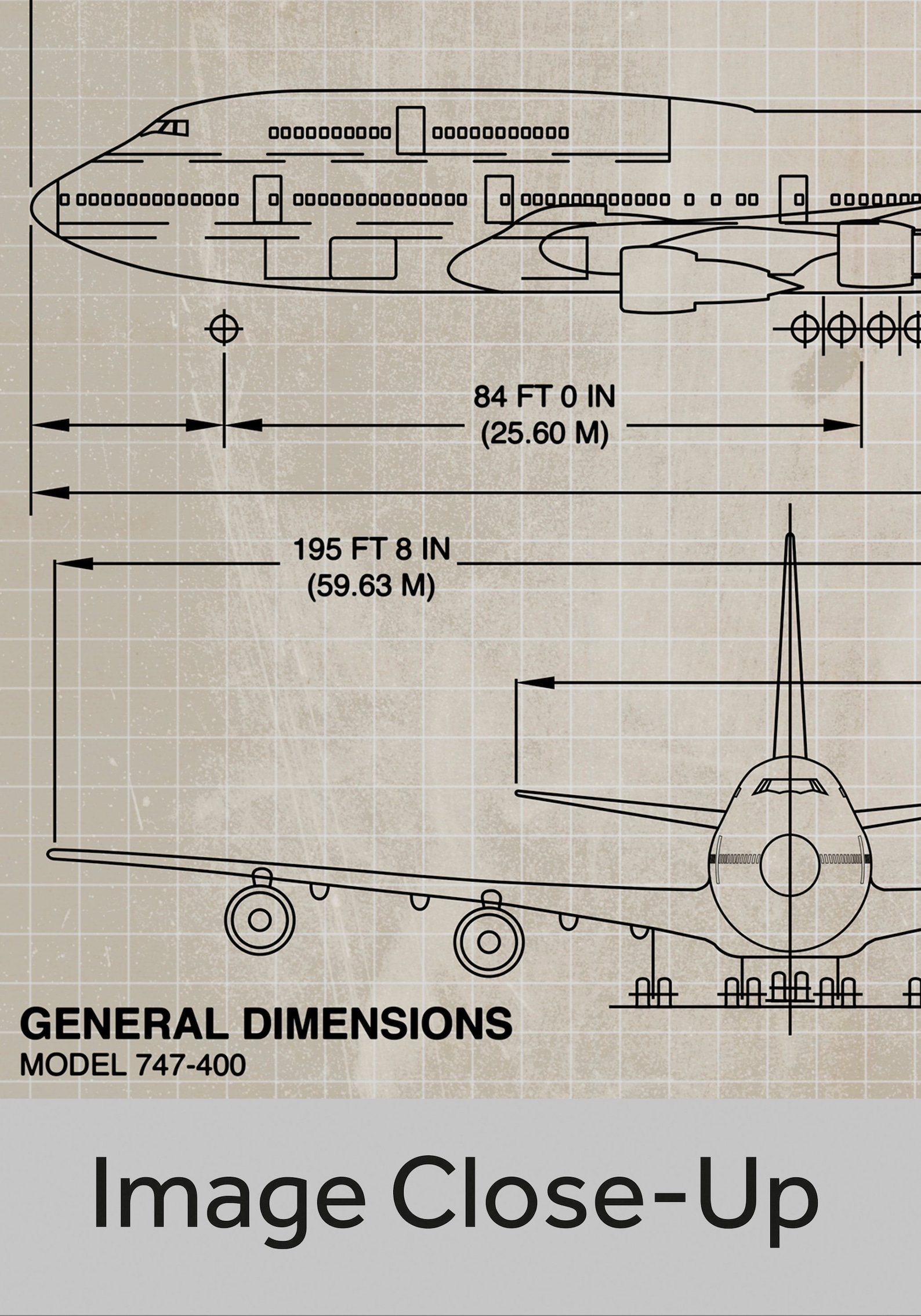Blueprint Boeing 747 Poster Print. Aircraft Dimensions. - Etsy UK