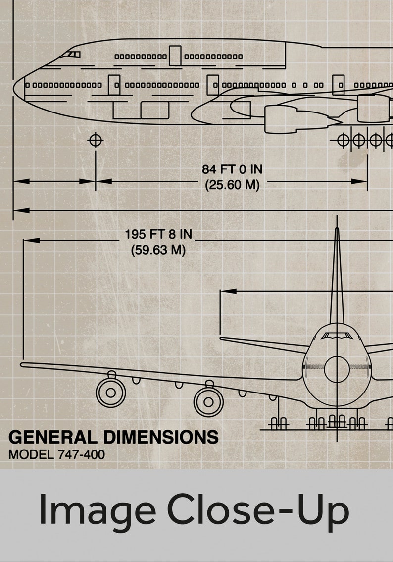 Blueprint Boeing 747 Poster Print. Aircraft Dimensions. - Etsy UK