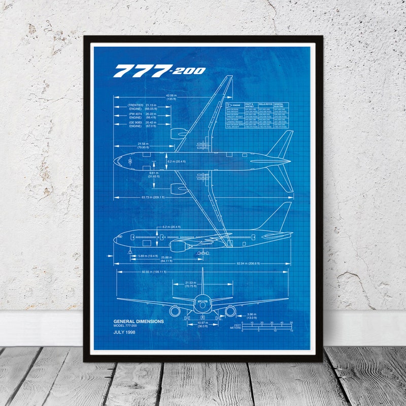 Airplane Blueprint - Etsy