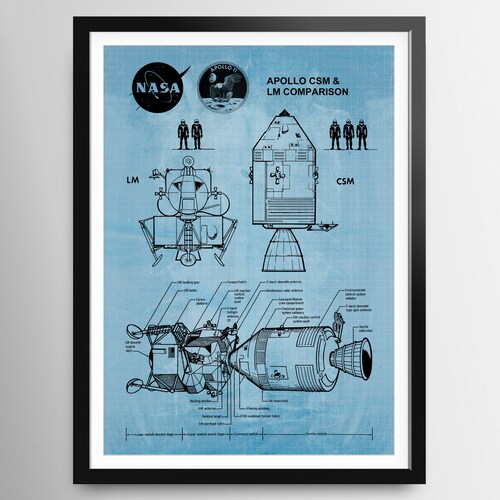 Blueprint Nasa Apollo 11 Lunar Module Blueprint Digital Print - Etsy