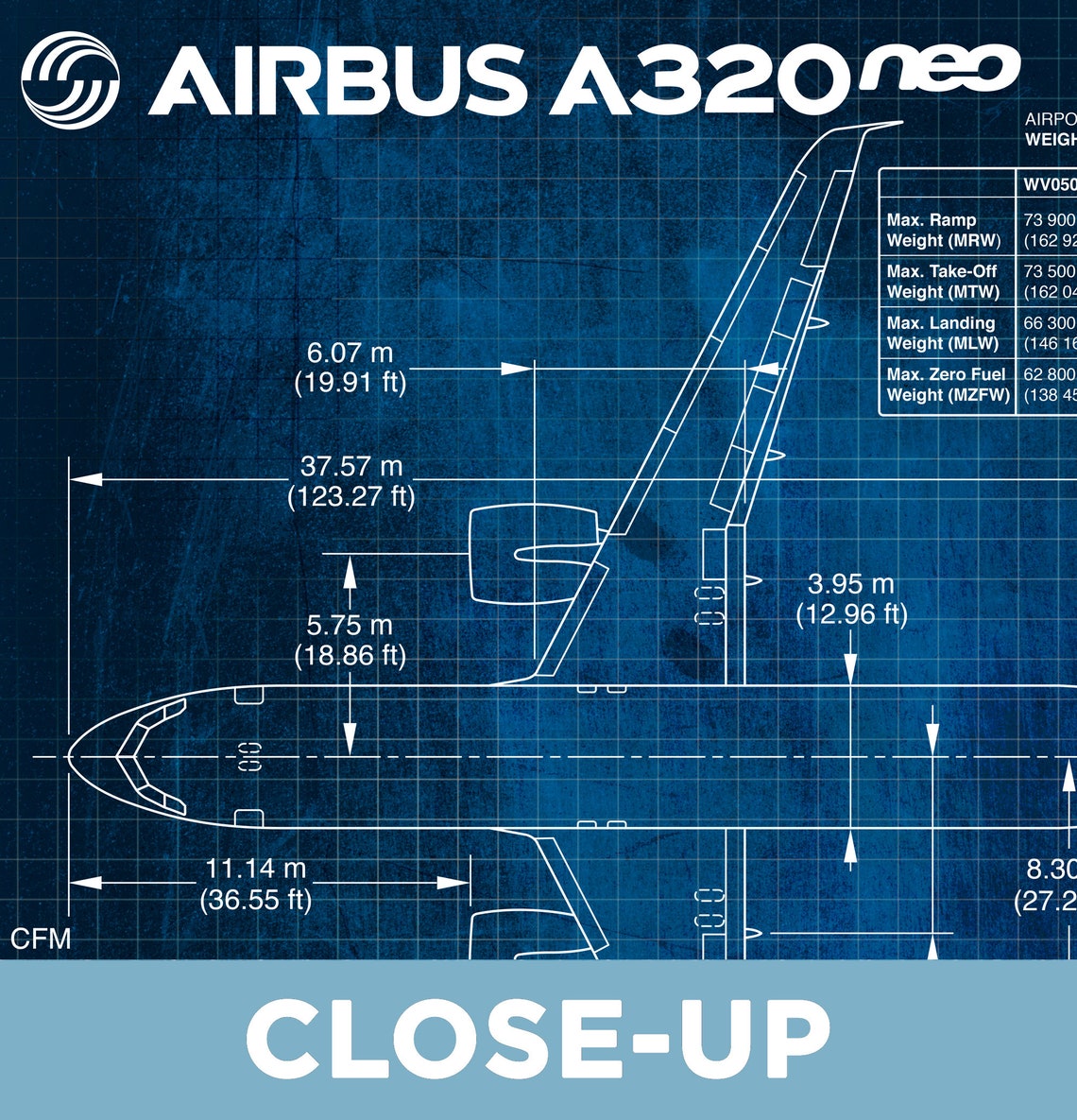 Blueprint Airbus A320 NEO Commercial Airplane. Dimensions. - Etsy