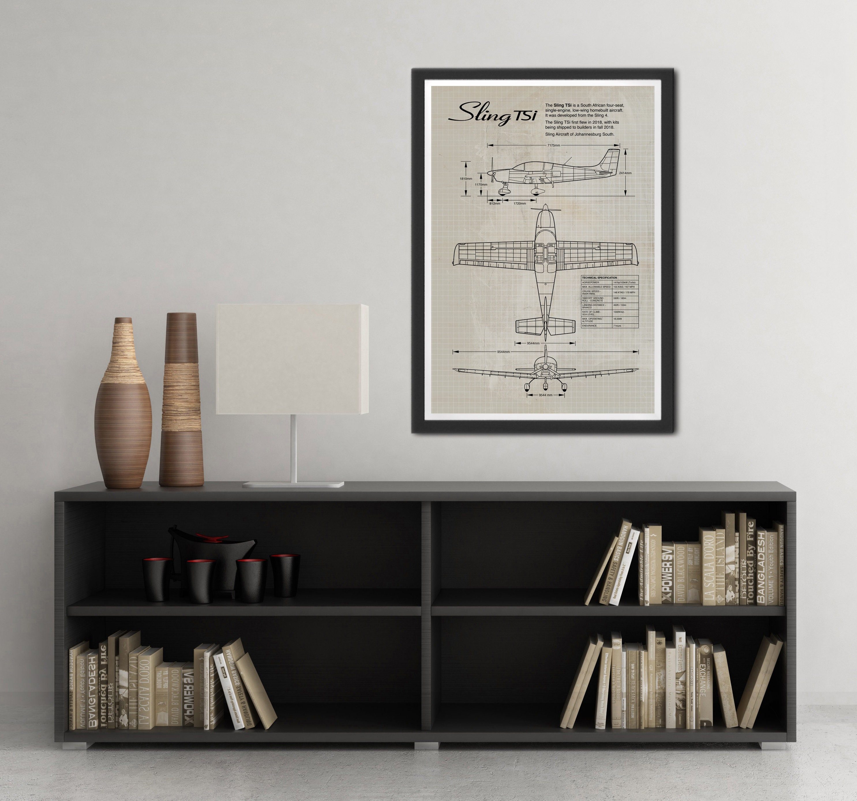 Blueprint Sling Tsi Poster Print. Aviation, Airplane. Gift Idea ...