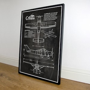 Blueprint Cessna 206 Poster, Aviation Gift. Birthday Gift. USA Single ...