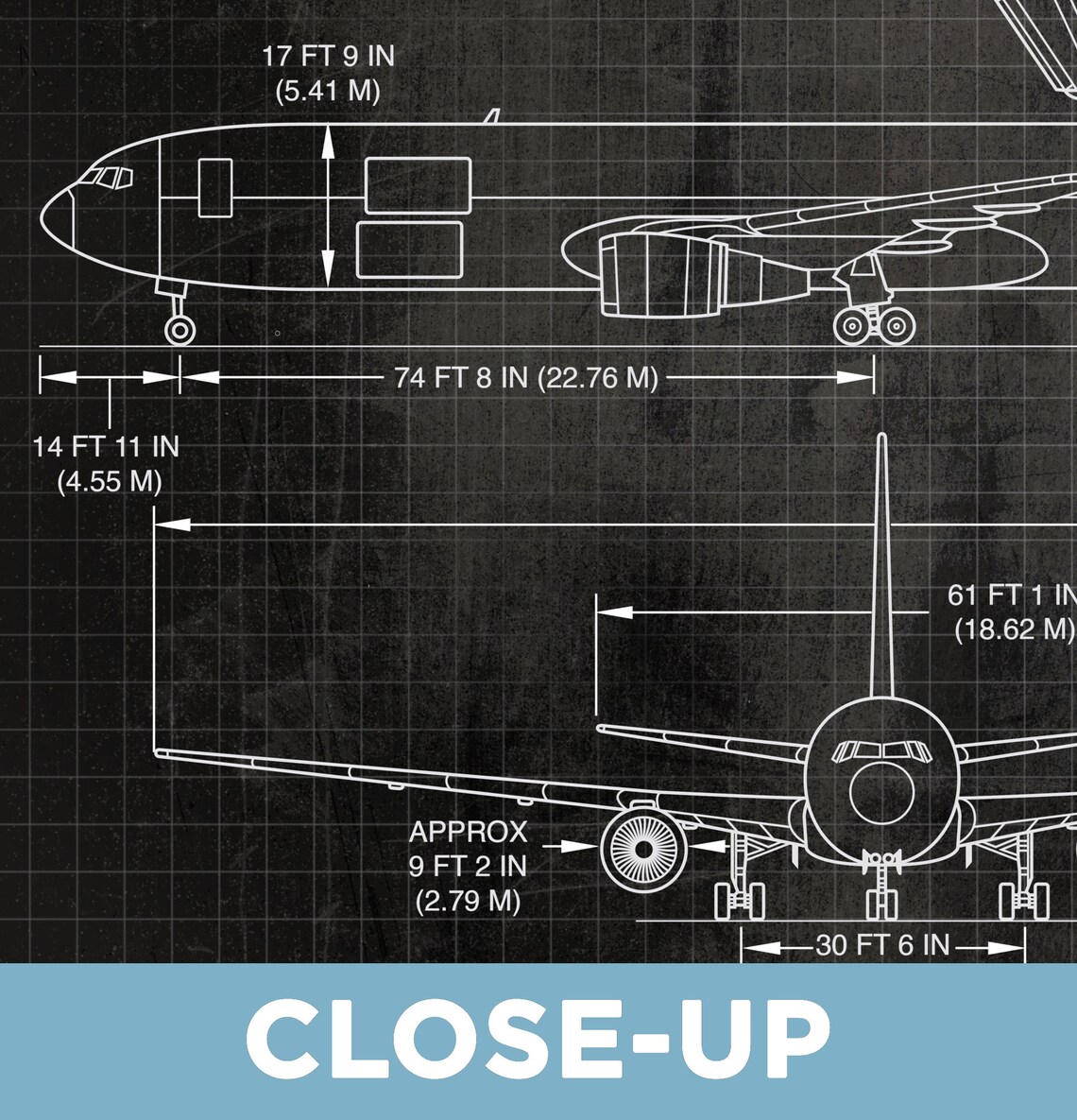 Blueprint Boeing 767 Freighter poster print. Aircraft - Etsy 日本