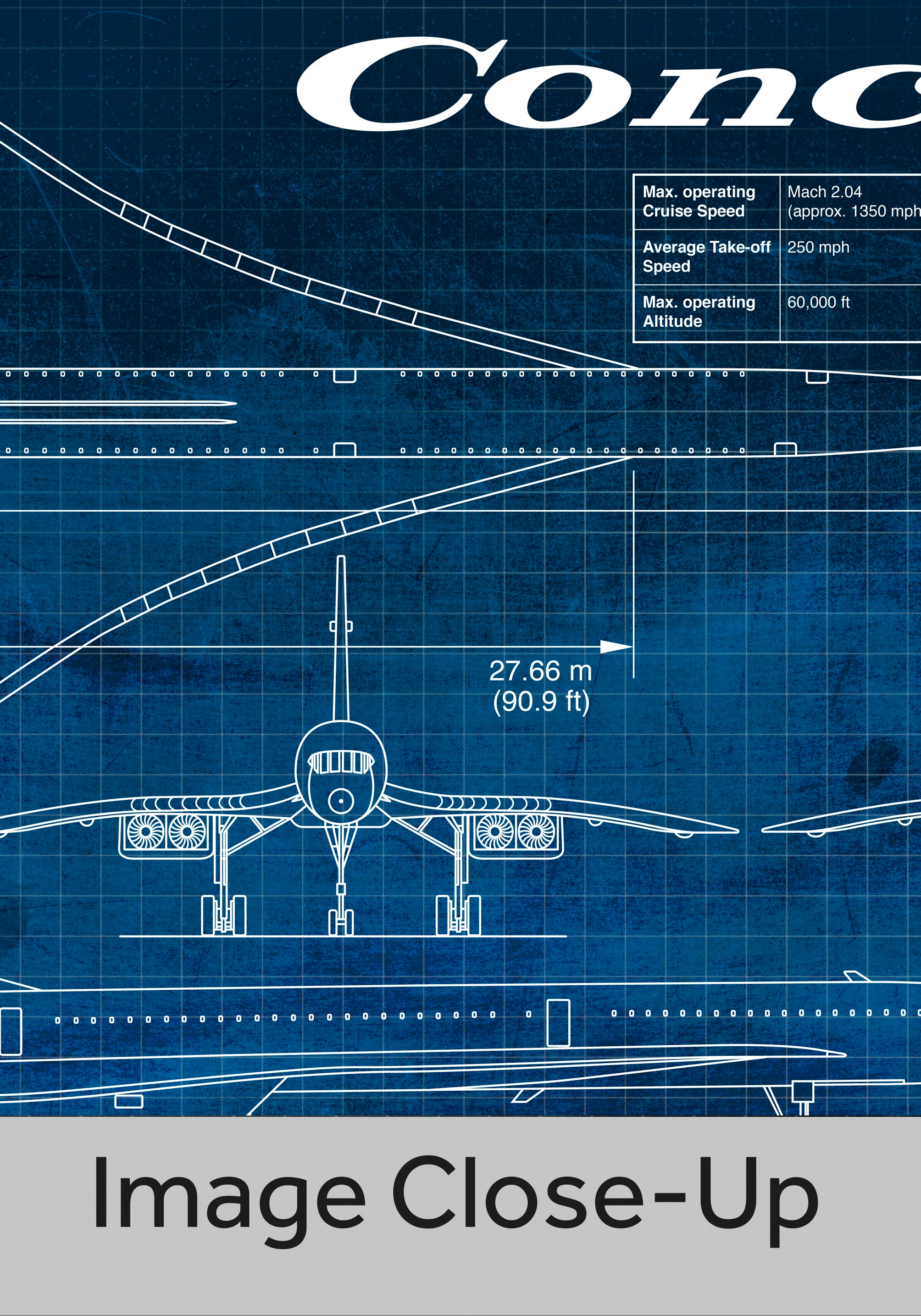Blueprint Concorde Poster Print. Supersonic Passenger | Etsy