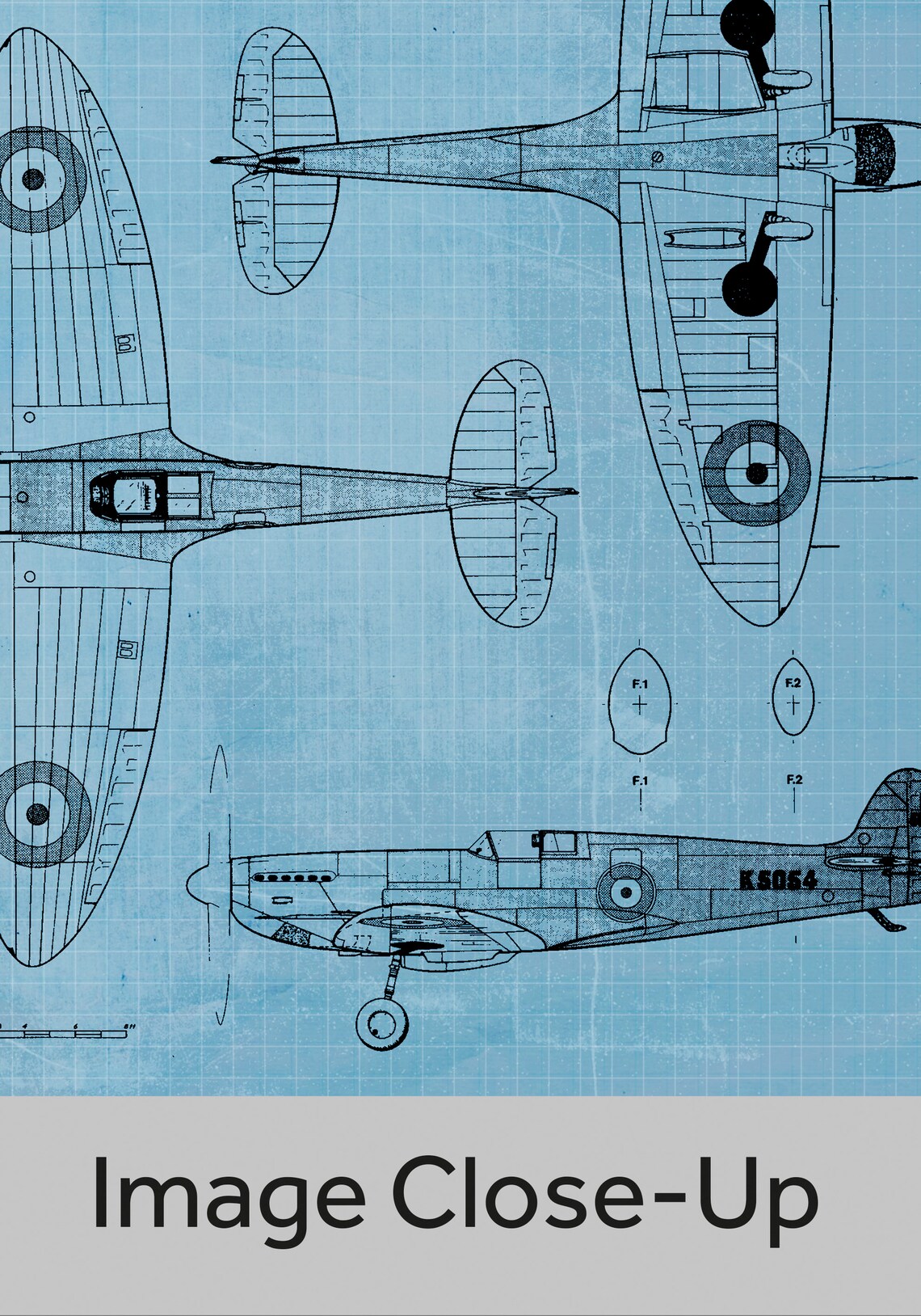 Blueprint Spitfire WW2 Airplane. Supermarine Type 300 - Etsy UK
