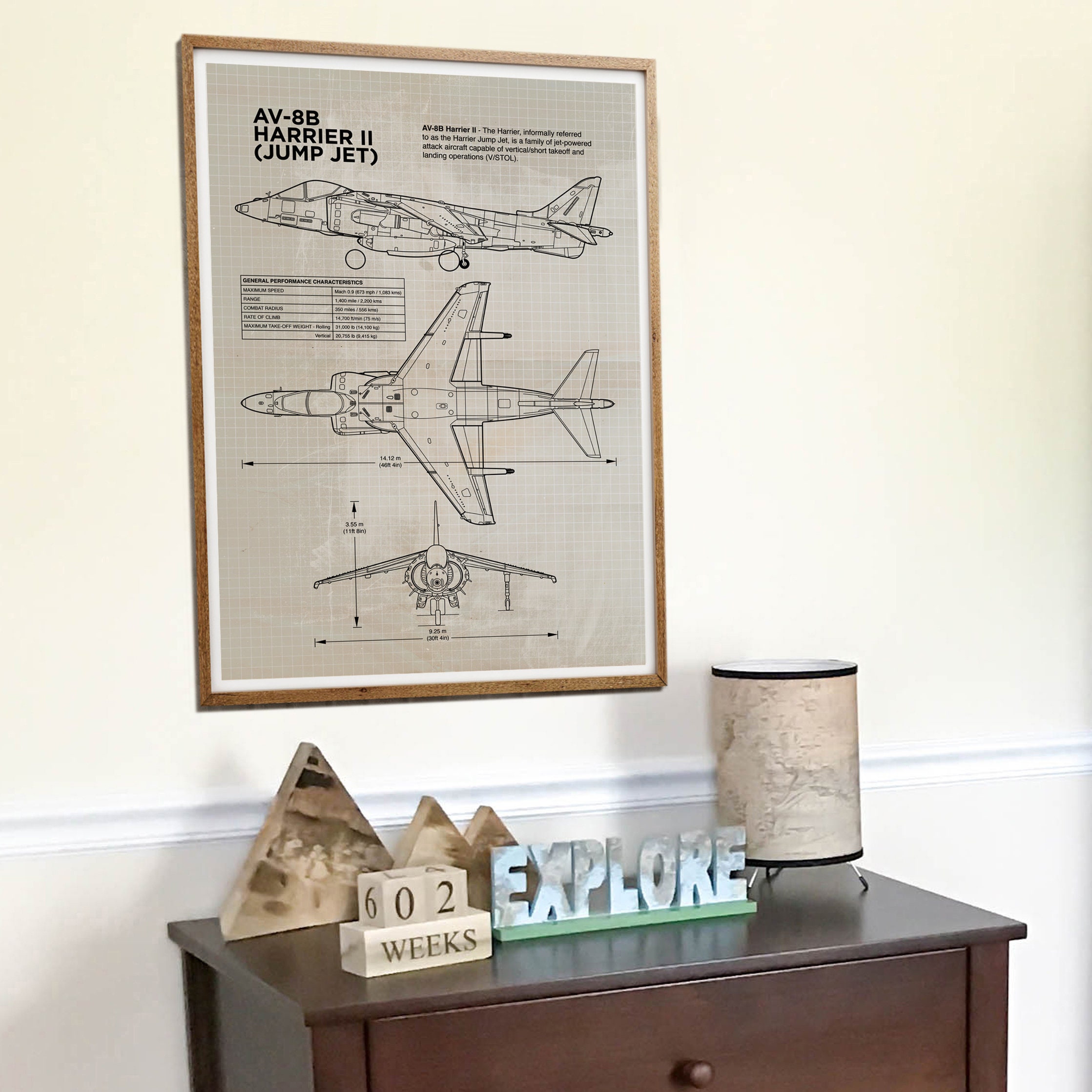 Blueprint Harrier Jump Jet Poster 1967 2003 Combat Attack - Etsy