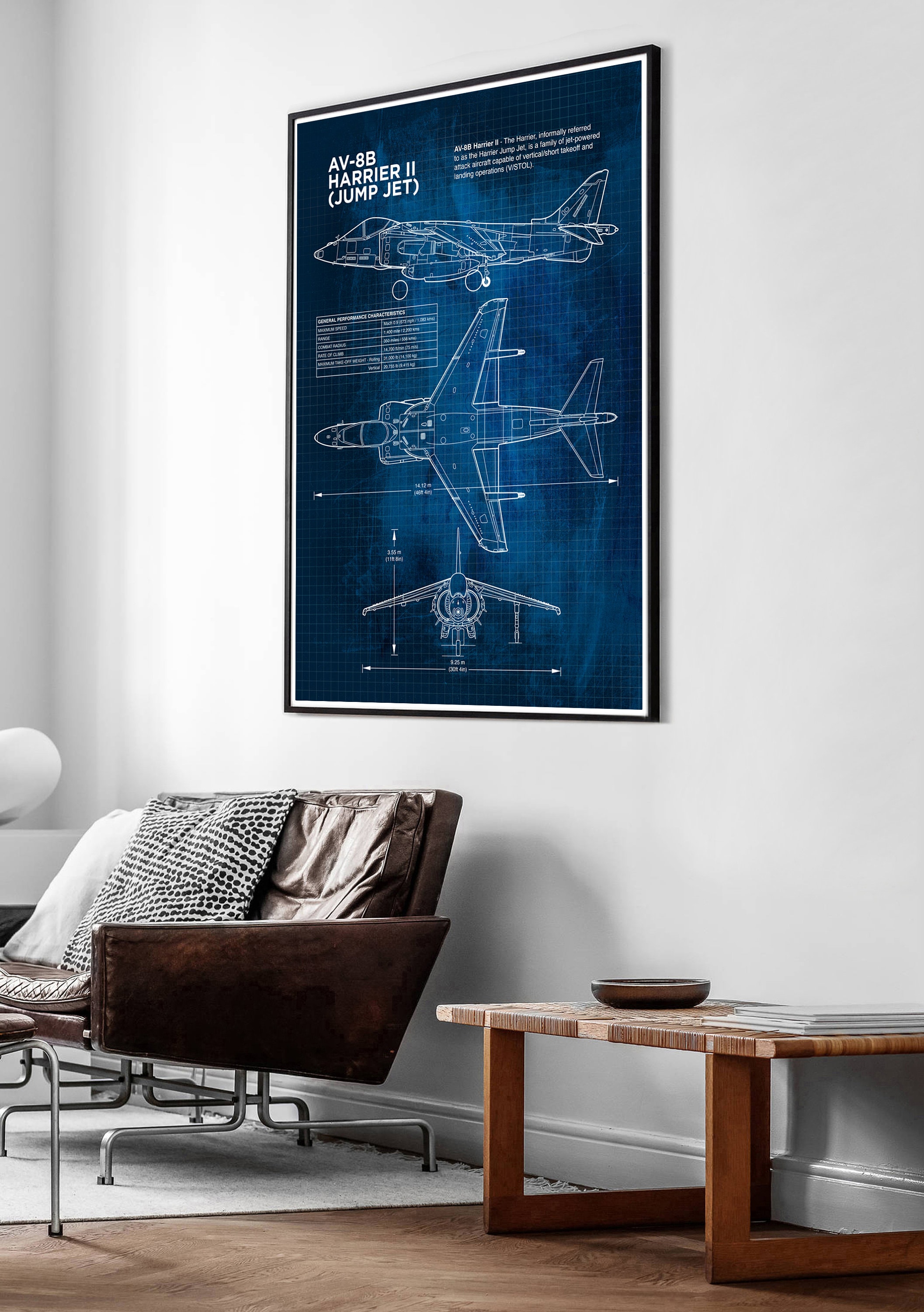 Blueprint Harrier Jump Jet Poster 1967 2003 Combat Attack - Etsy