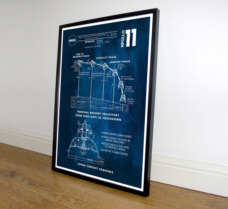 Blueprint Nasa Apollo 11 Lunar Module Blueprint Digital Print | Etsy