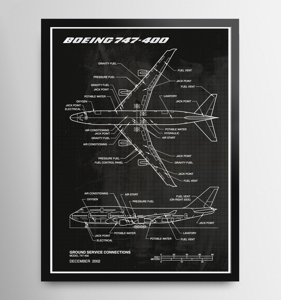 Blueprint Boeing 747-400 Year 2002 Aviation Blueprint - Etsy UK