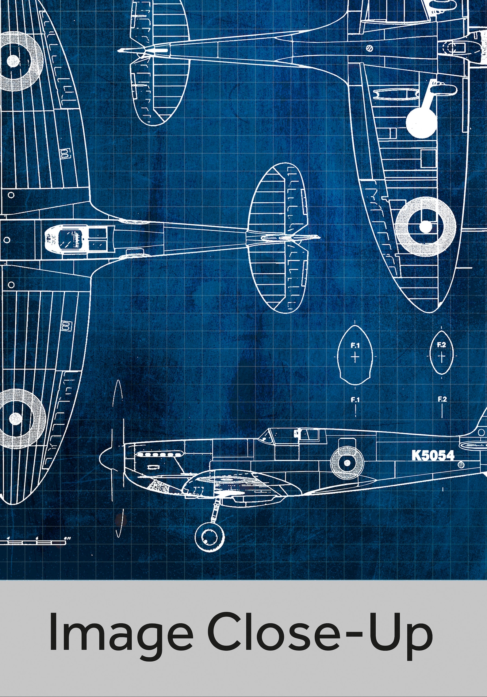 Spitfire WW2 Airplane Blueprint. Supermarine Type 300 Prototype ...