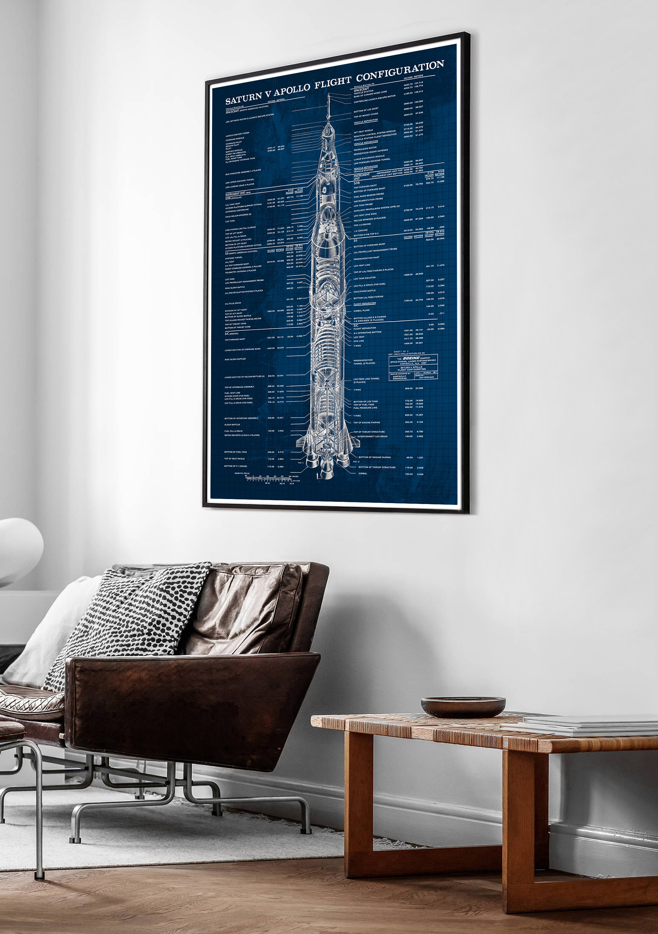 Blueprint Saturn V Rocket Nasa Apollo Flight Configuration | Etsy