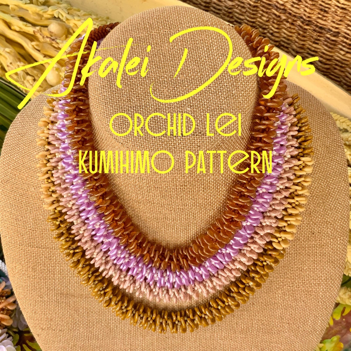 Instant Download Kumihimo Tutorial Pattern - "glass Beaded Orchid Lei ...