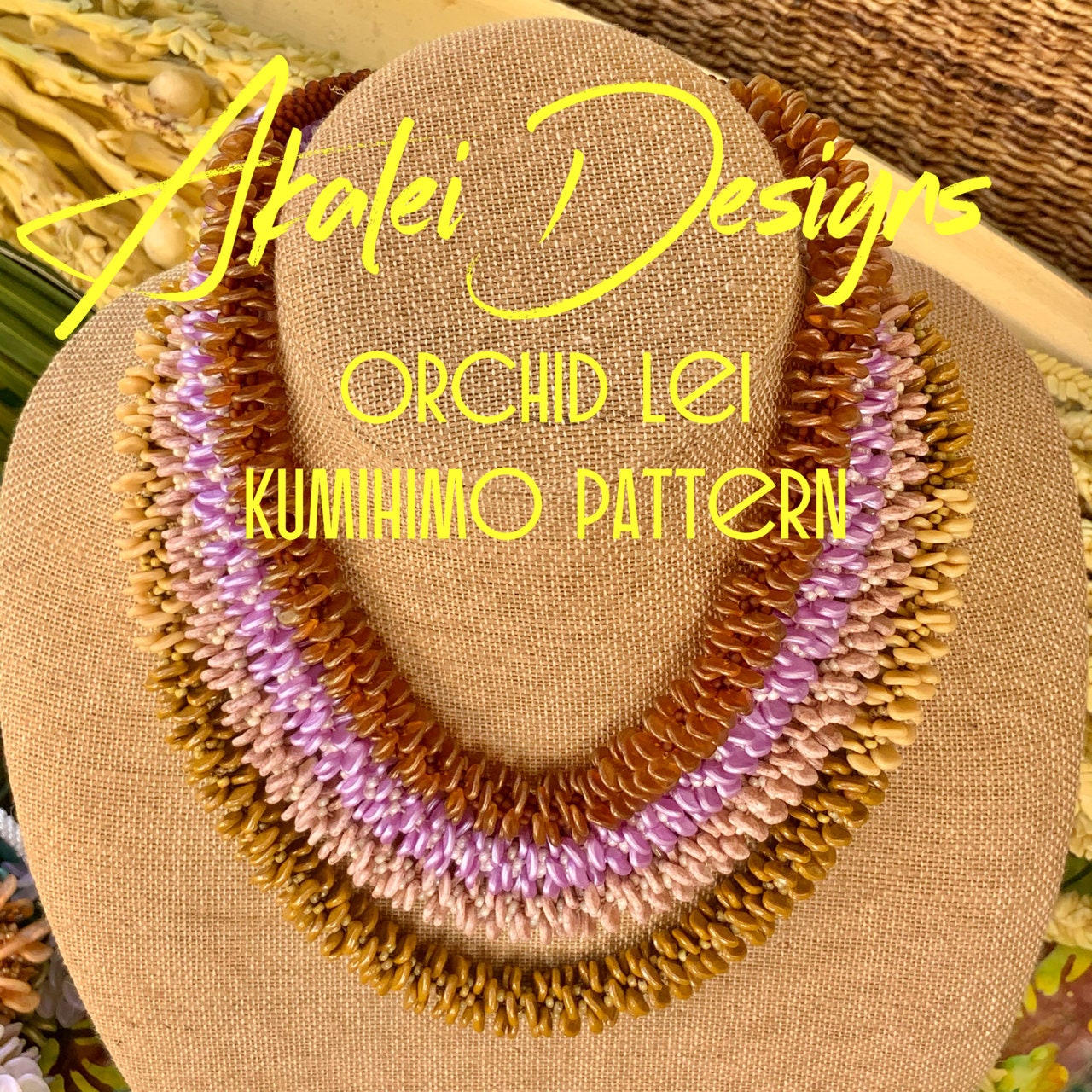Instant Download Kumihimo Tutorial Pattern - "glass Beaded Orchid Lei ...