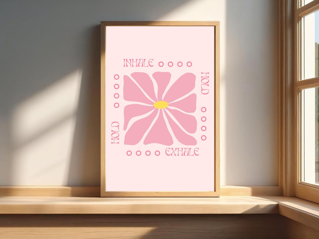 Box Breathing Visual Retro Wall Art | Anxiety Relief Tool | Therapist ...