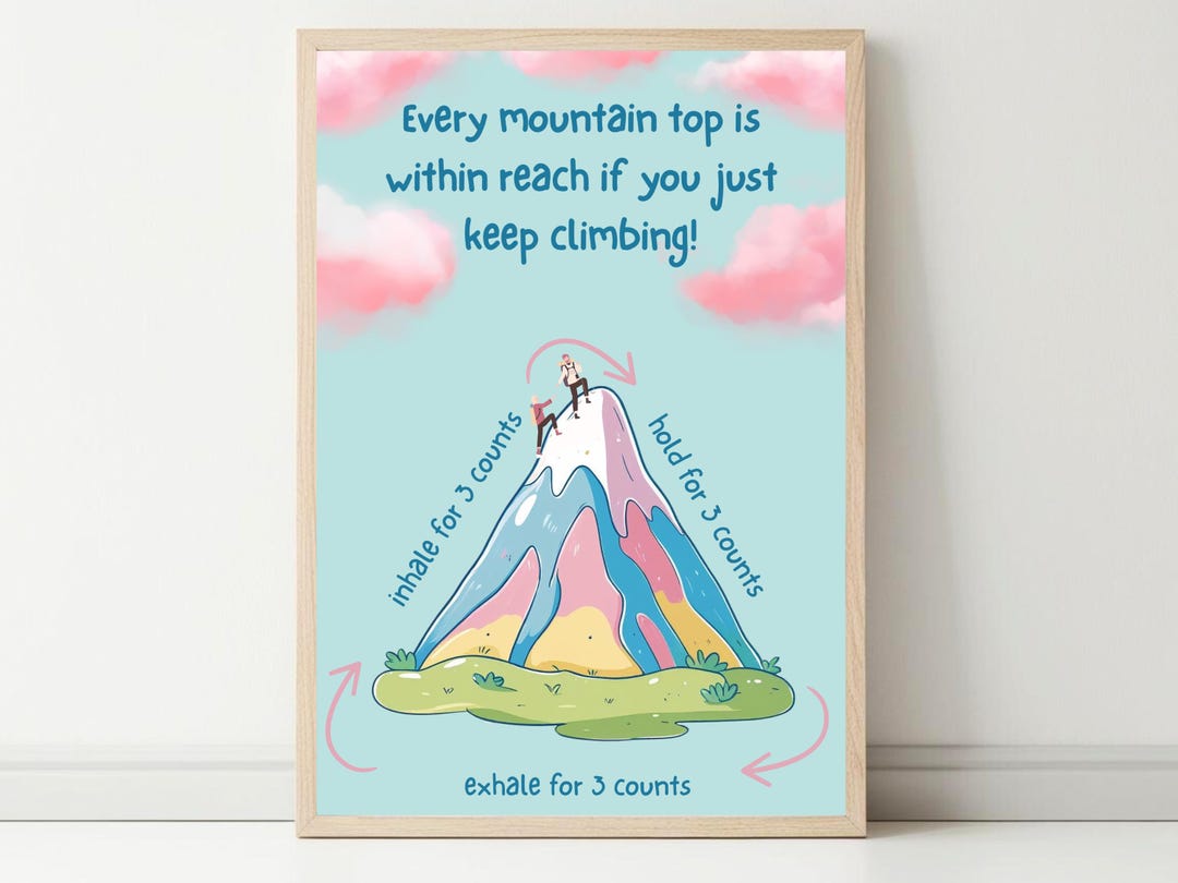Triangle Breathing Poster | Anxiety Relief | Mental Health Printable ...