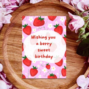 Berry First Birthday Card, Berry Sweet Birthday Card, Printable ...