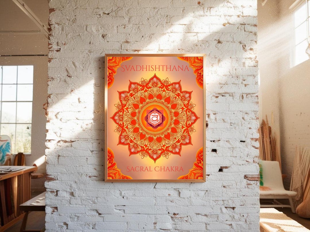 Sacral Chakra Mandala Wall Art | Svadhishthana Poster | Creativity ...