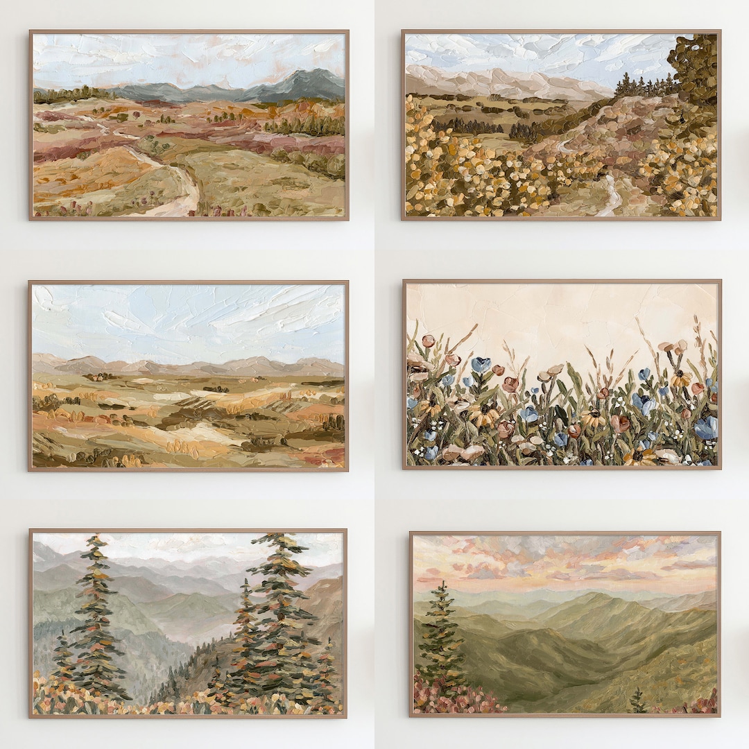 Muted and Earthy Frame TV Bundle - Mountain Art, Digital Download ...