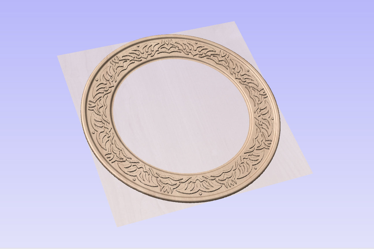 Round Frame for Pictures or Mirror - Waves Ornament Stl Dxf File for ...