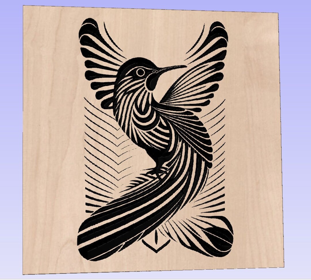 Hummingbird Tribal Dxf Eps File for Laser Engraver, Cnc V-carving ...