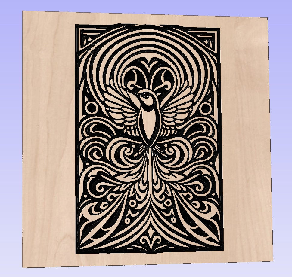 Hummingbird Tribal Dxf Eps File for Laser Engraver, Cnc V-carving ...