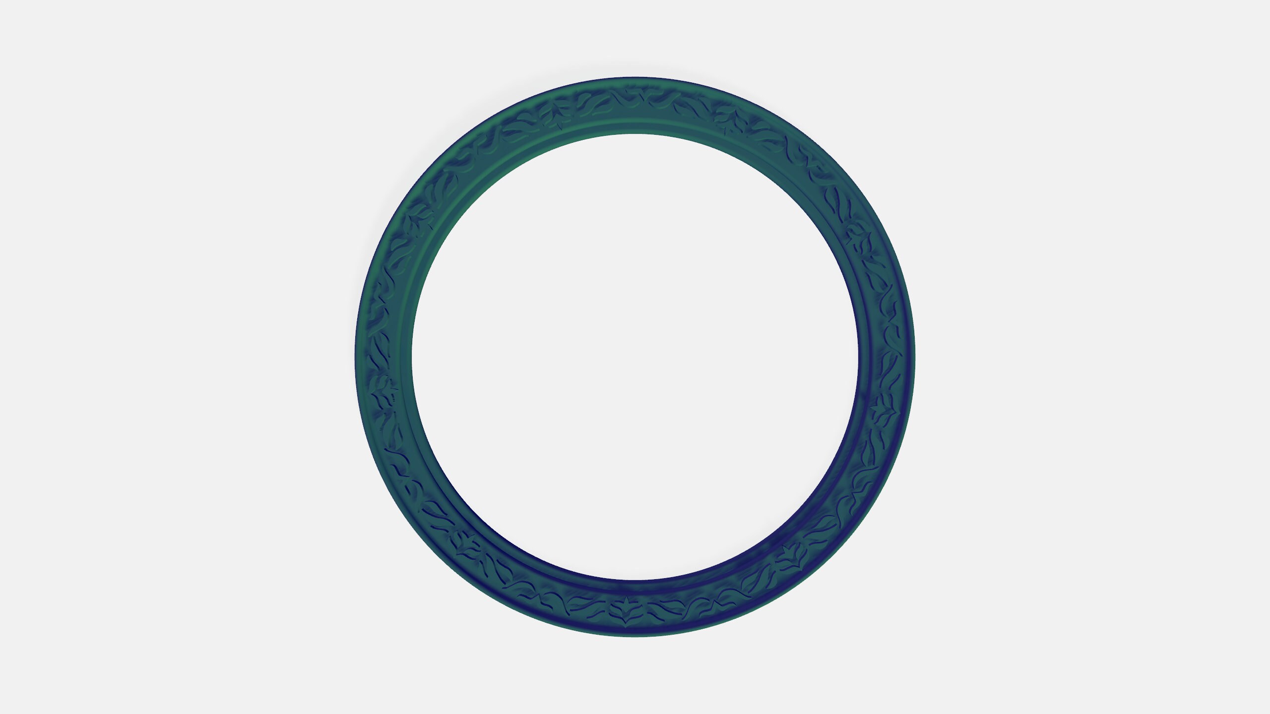 Round Frame for Pictures or Mirror - Leaves Ornament Stl Dxf File for ...