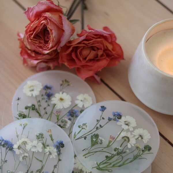 Flower Resin Coasters - Etsy