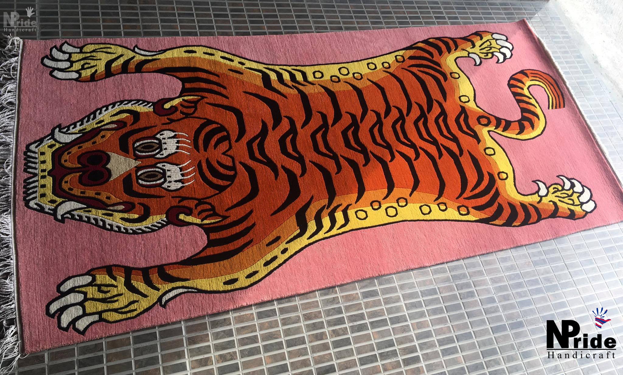 Handknotted Pink Tiger Rug Carpet Runner Tibetan Knot - Etsy