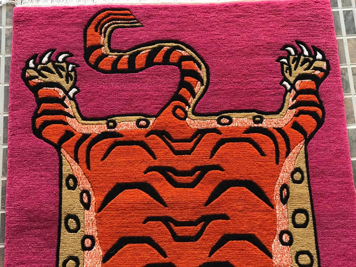 Authentic Tibetan Tiger Rug Carpet Rectangle Shape 2ftx3ft | Etsy