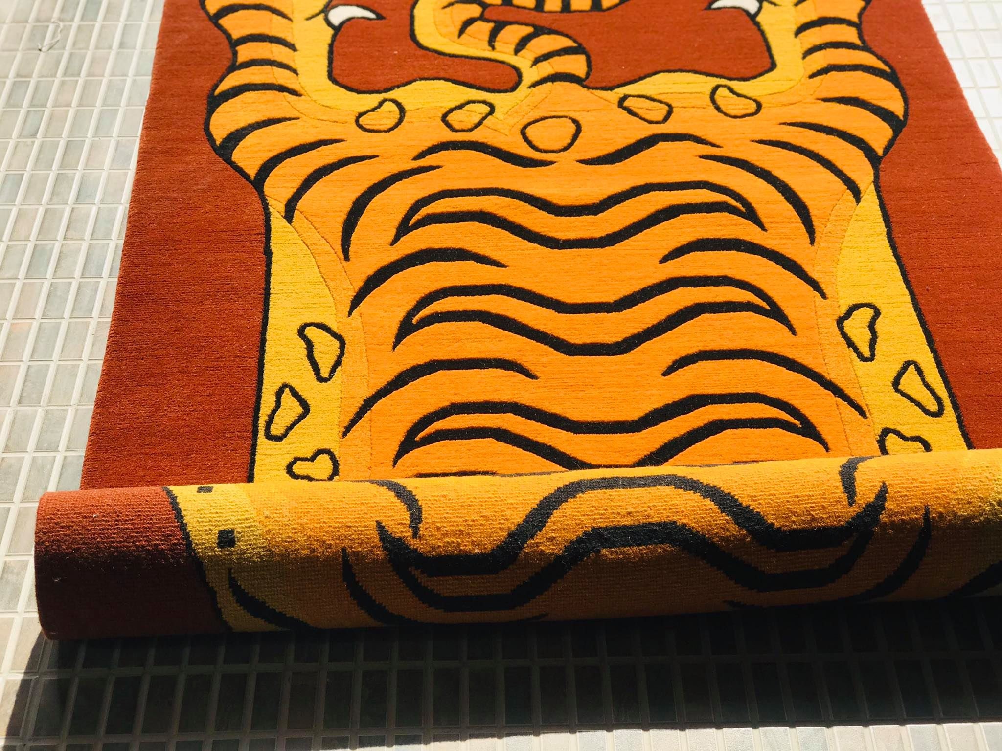 Rectangle Tibetan Tiger Rug Carpet Handknotted Wool - Etsy