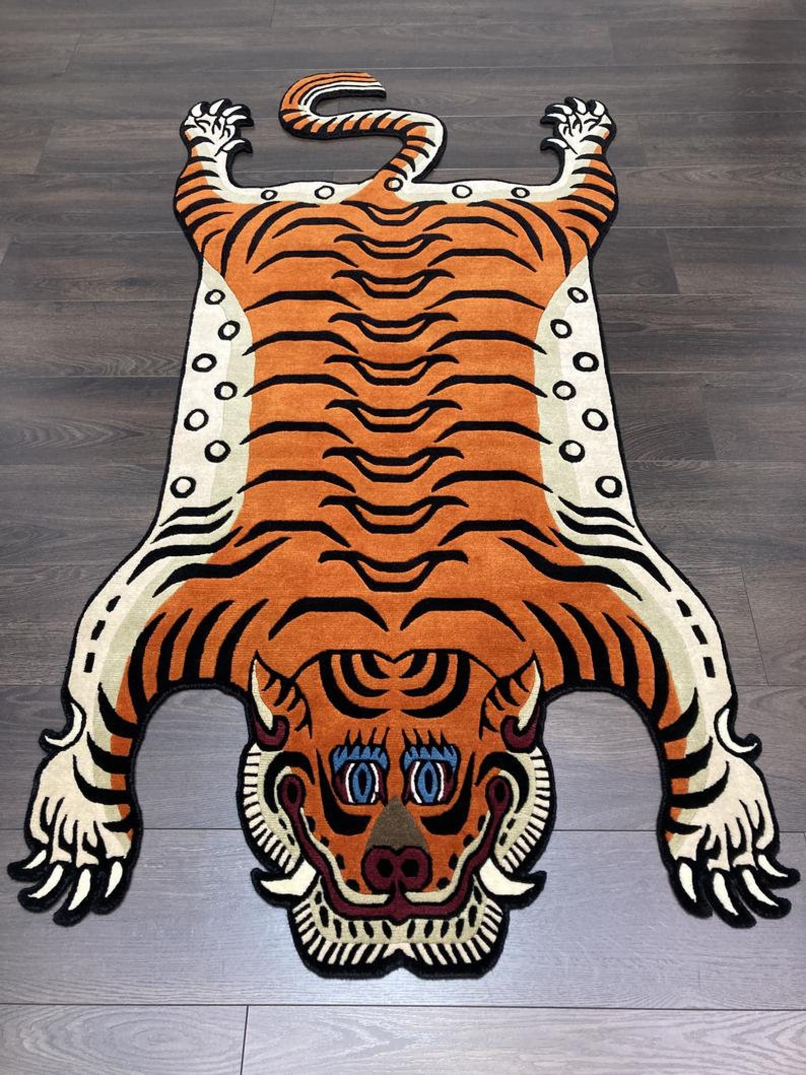 Large Tibetan Tiger Rug Carpet 3x6ft Wool Handmade | Etsy