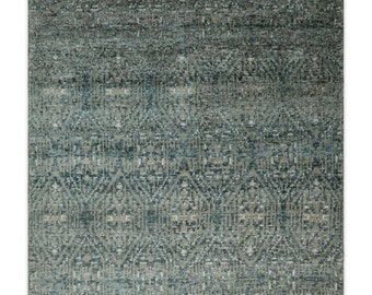 Ivory and Teal Rug - Etsy