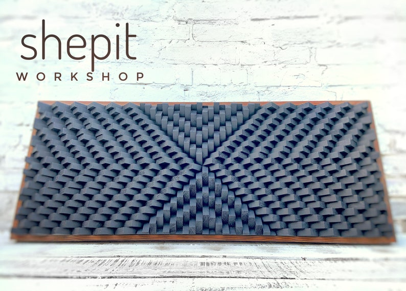 Graphite Gray Acoustic Panel Sound Diffuser Large Wood - Etsy