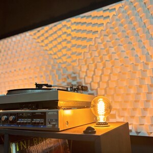 Acoustic Panel - White Sound Diffuser - Large 3D Wood Wall Art - Music ...