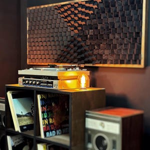 Black Sound Diffuser - Acoustic Panel - Large 3D Wood Wall Art - Music ...