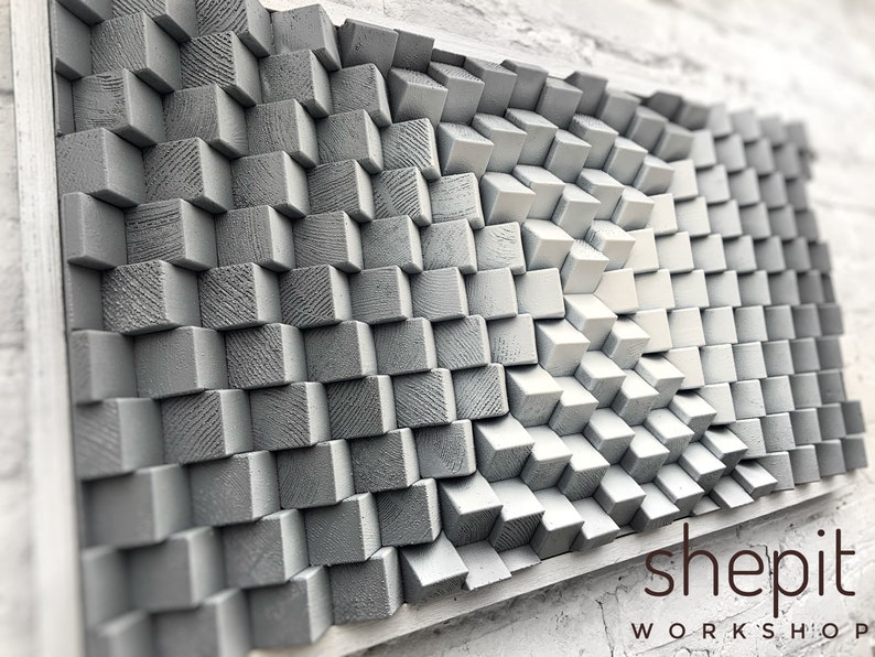 Acoustic Panel Sound Diffuser Large Wood Wall Art Gray - Etsy