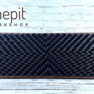 Acoustic Panel - Black Sound Diffuser - Large Wood Wall Art - 3D ...