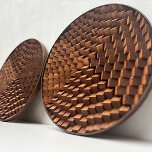 Set of 2 Acoustic Panels , Circle Sound Diffusers, 3D Round Wood Wall ...