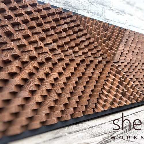 Wood Wall Art Acoustic Panel Geometric Wall Art Natural - Etsy