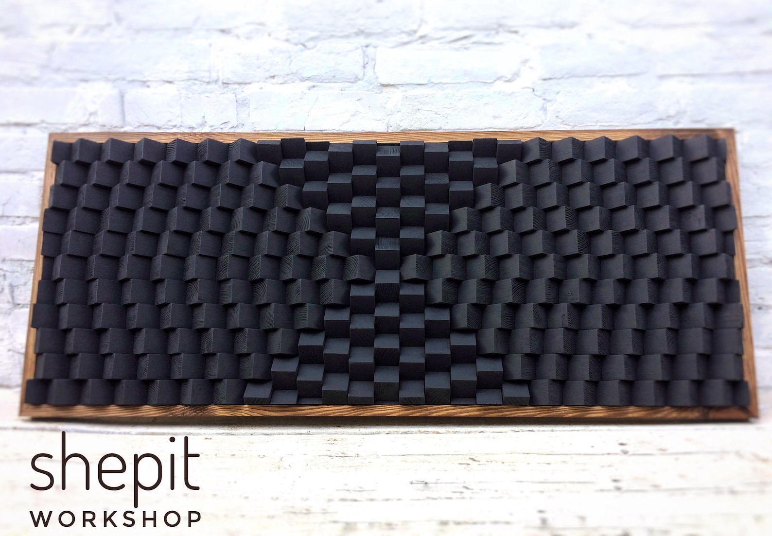 Acoustic Panel Black Sound Diffuser Large Wood Wall Art - Etsy