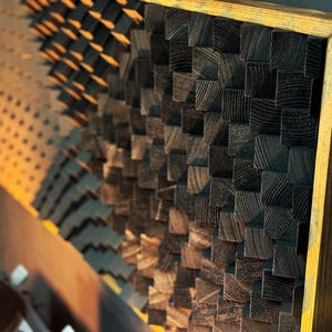 Black Sound Diffuser - Acoustic Panel - Large 3D Wood Wall Art - Music ...