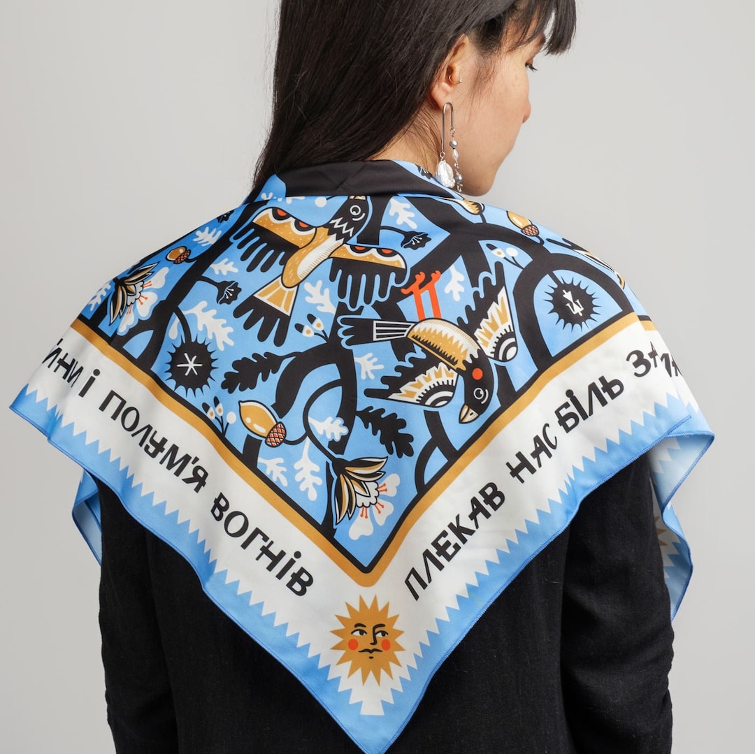 Ukrainian Roots Art Scarf, Women's Bandana, Headband, Bag Accessory - Etsy