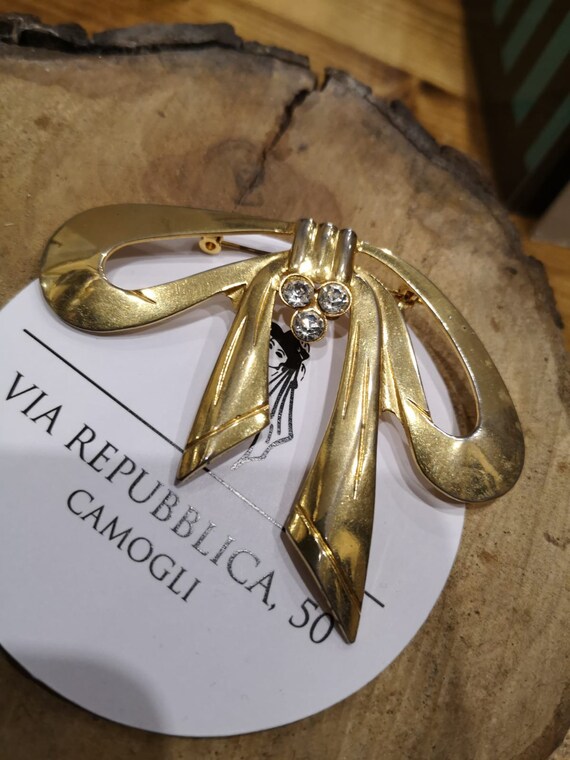 Spilla Vintage anni '50-'60, con fiori di strass e pe… - Gem