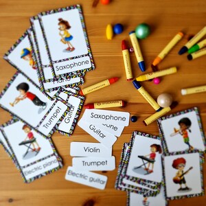 Musical Instruments for Kids Learning Flashcards, Montessori Music ...