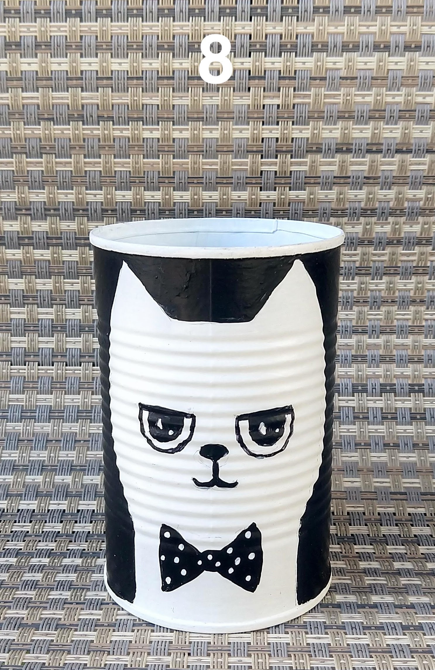 Hand Painted Tin Cans With Cute Cats, Recycled Tins, Small Storages ...