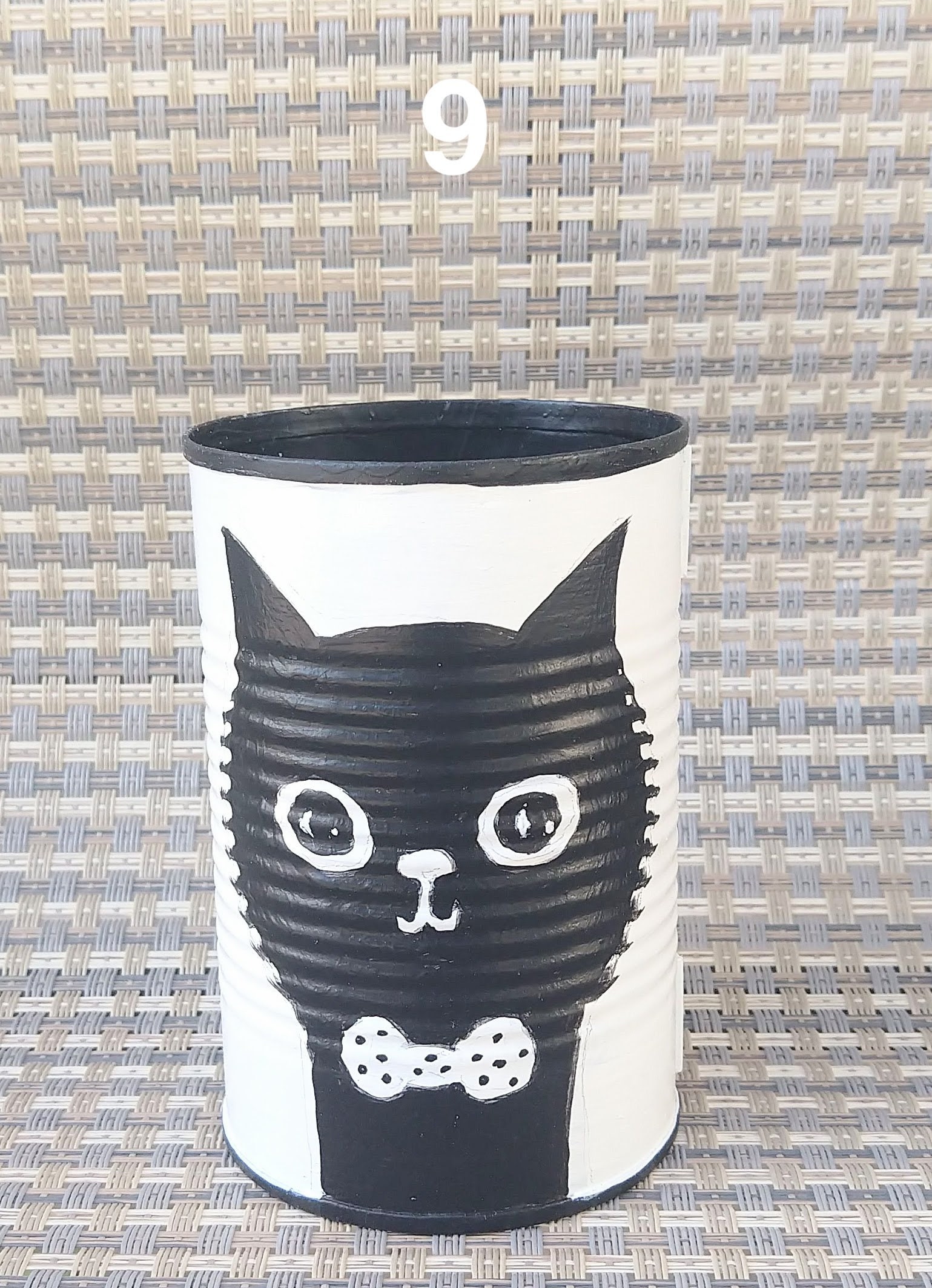 Hand Painted Tin Cans With Cute Cats, Recycled Tins, Small Storages ...