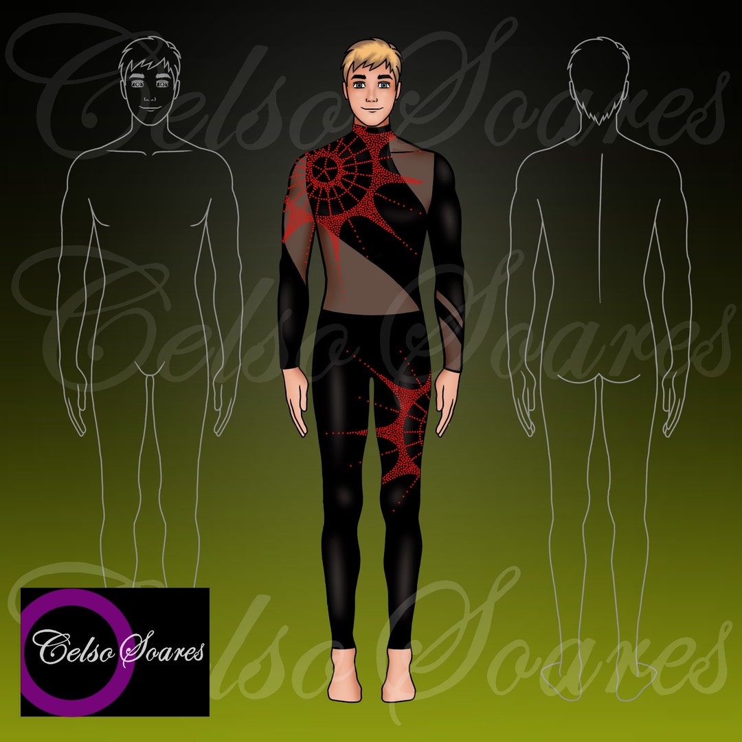 Male Dancer Croqui Templates - Front and Back View - Etsy