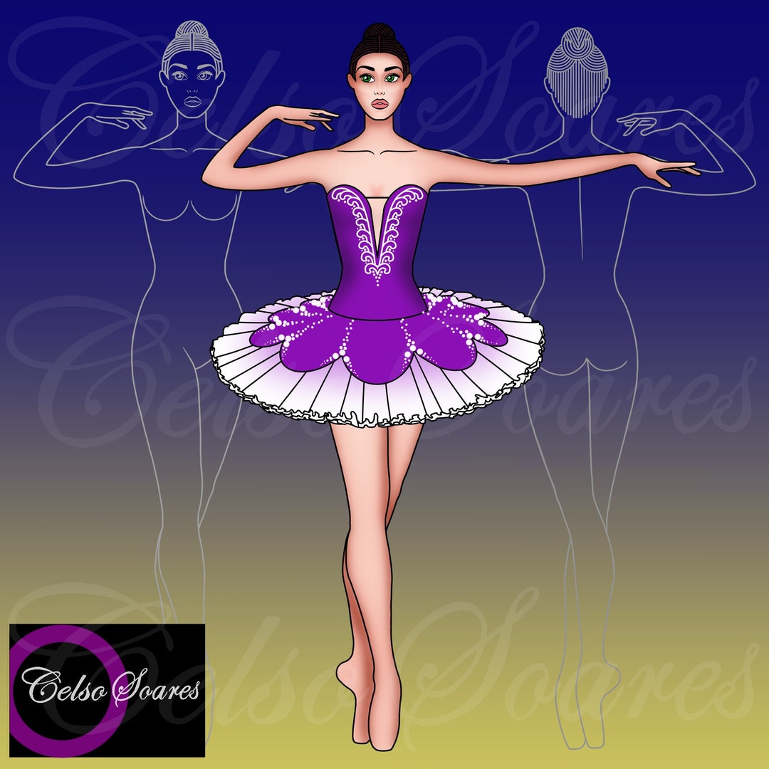 Female Dancer Croqui Template - Front and Back View - Etsy