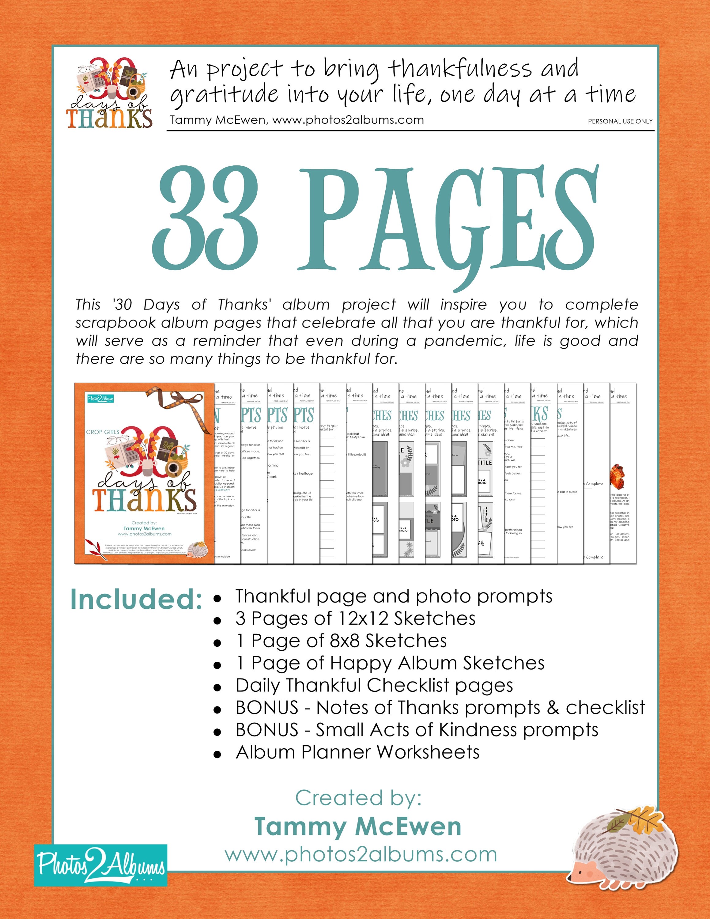 30 Days of Thanks Scrapbook Project - Etsy